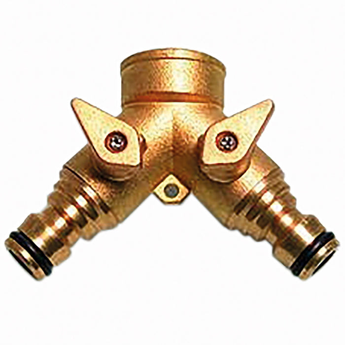 3/4" BSP Inlet Double Outlet Hose Connector 500116 | FluidAirFittings