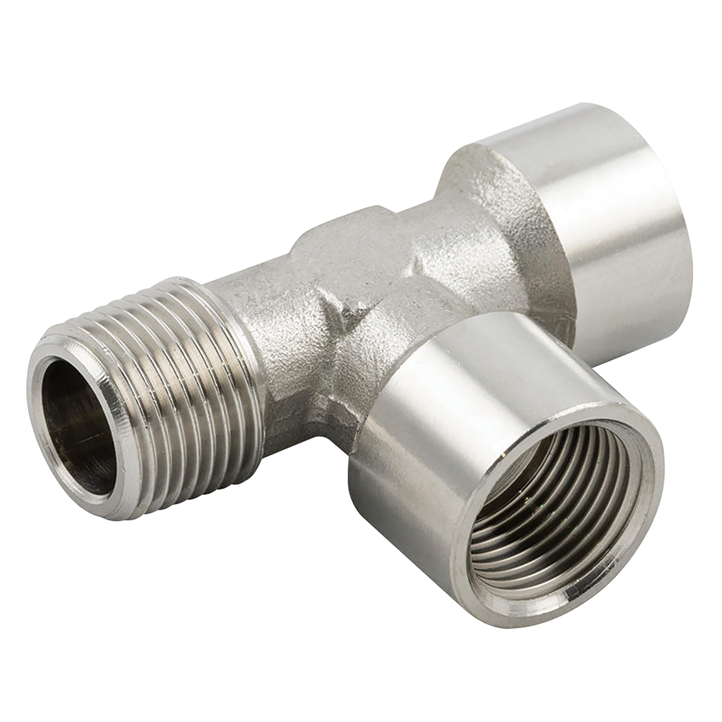 Aignep 1/4" BSPT Male X 1/4" BSPP Female Equal Tee 62450-1/4 | FluidAirFittings