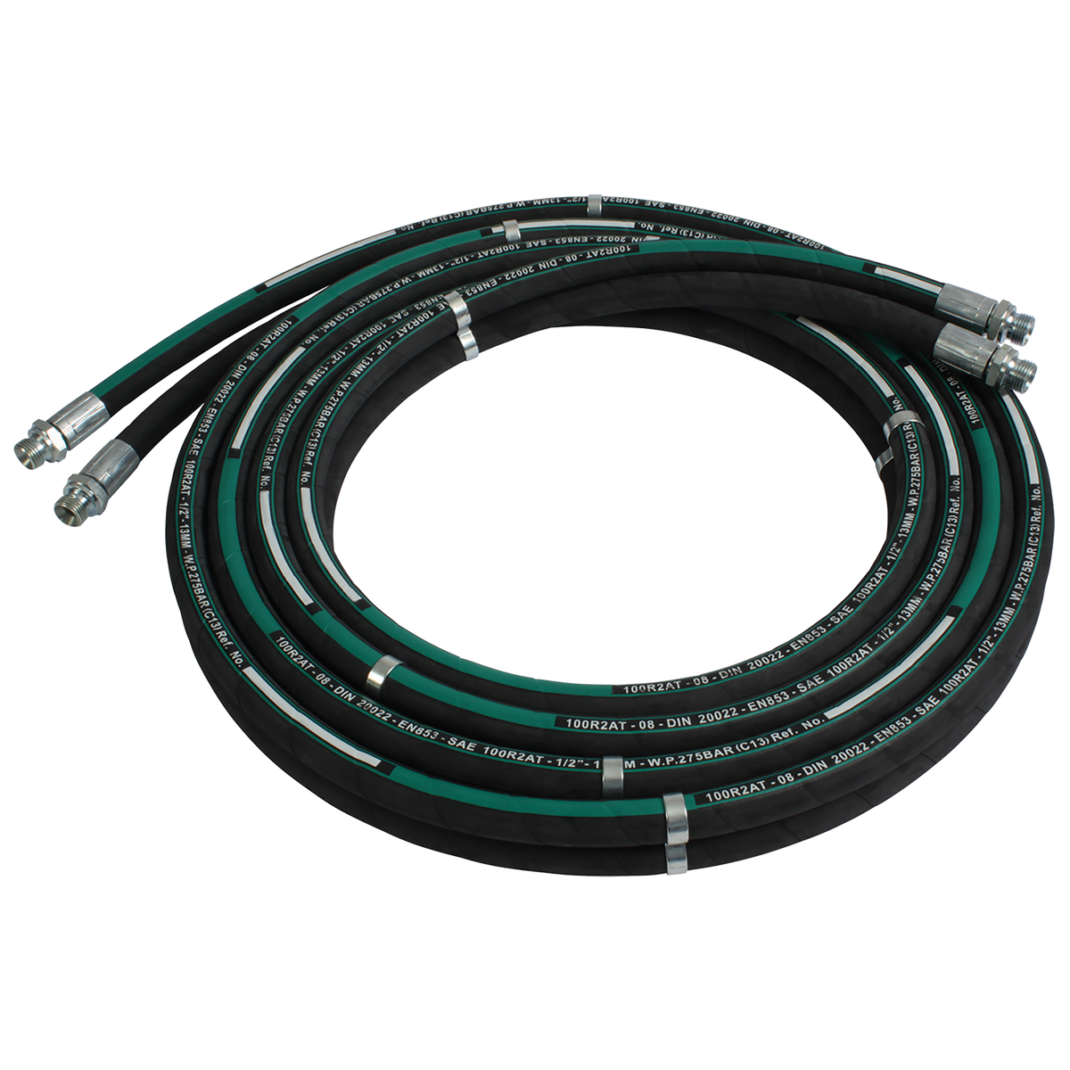 BH8-8M8M-6MT - 1/2" BSP Male x 23.1mm O/D x 1/2" I/D Hydraulic Hose As ...