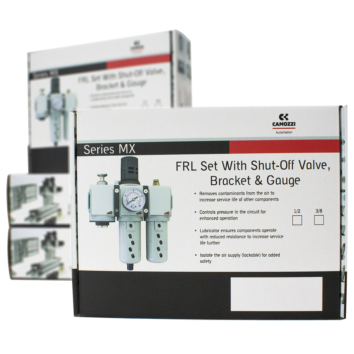 Camozzi FRL-Mx2-3/8-KIT - 3/8" BSP Parallel Female Reg Lubricator Kit ...