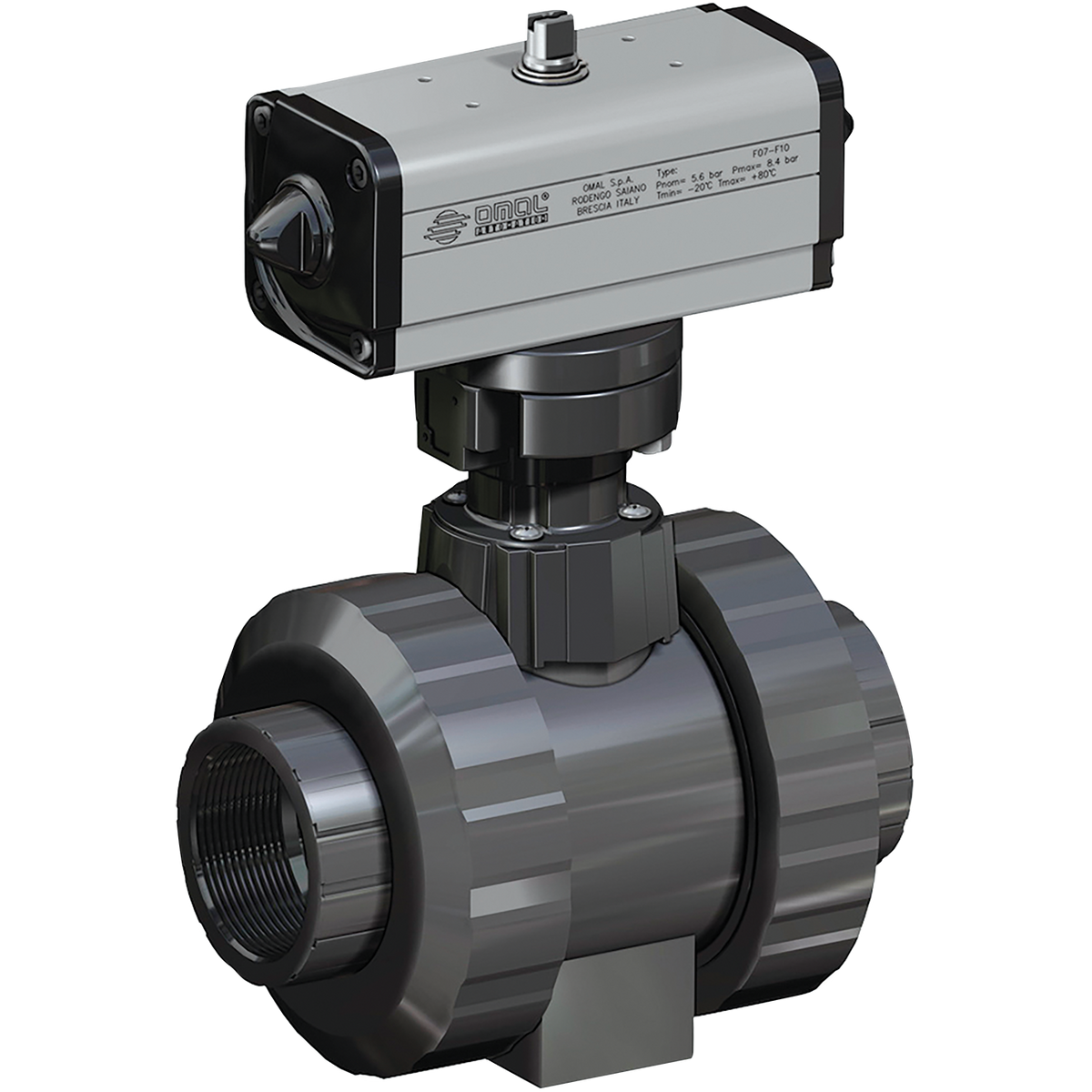 Omal D613H86 - Dn25 Pvc Ball Valve Pneu.Actuation