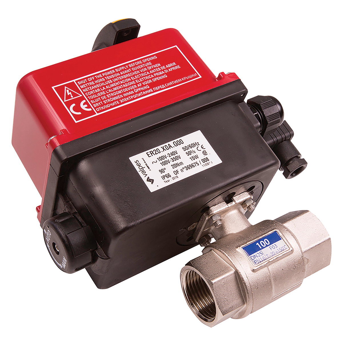 Valpes E101H009LV - 2" Brass Elec Act B/Valve H.P. L.V. | FluidAirFittings