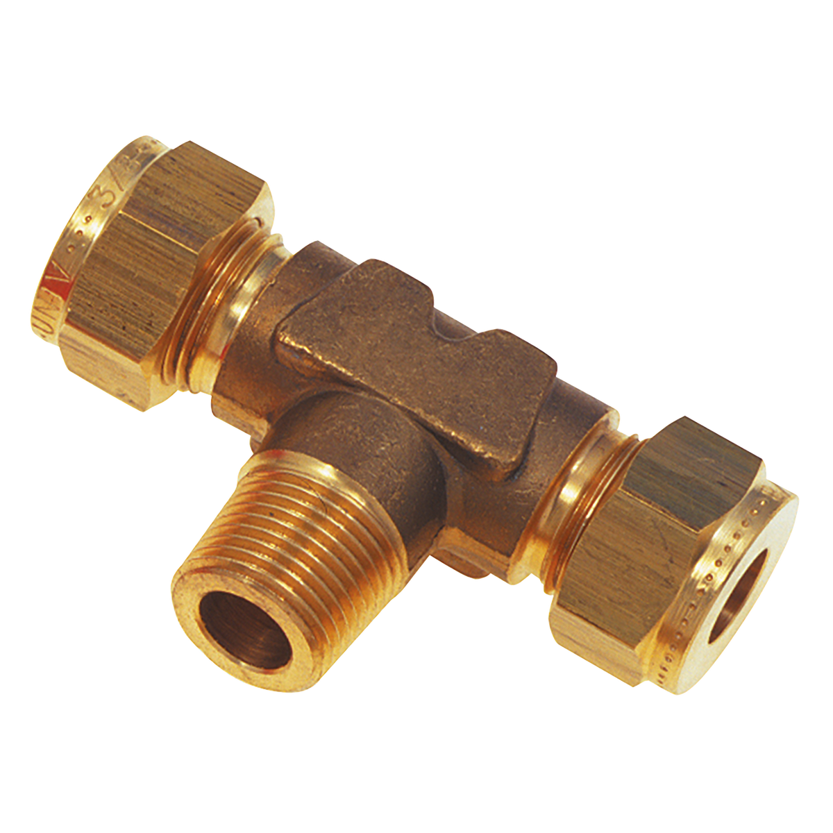 Wade Equivalent 9063/B - 1/4" BSPT Male x 1/4"O/D Stud Branch Tee