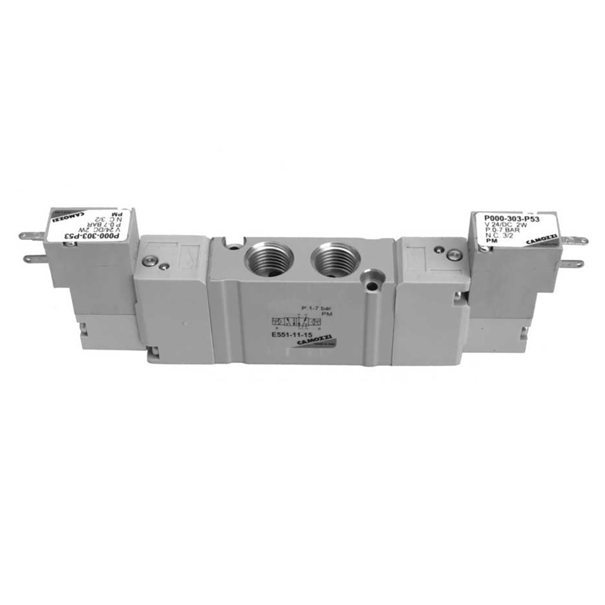 Camozzi E521-16-10-K13 - Inline Val 5/2Size10.5 Sol/Air/Spr 24Vdc ...