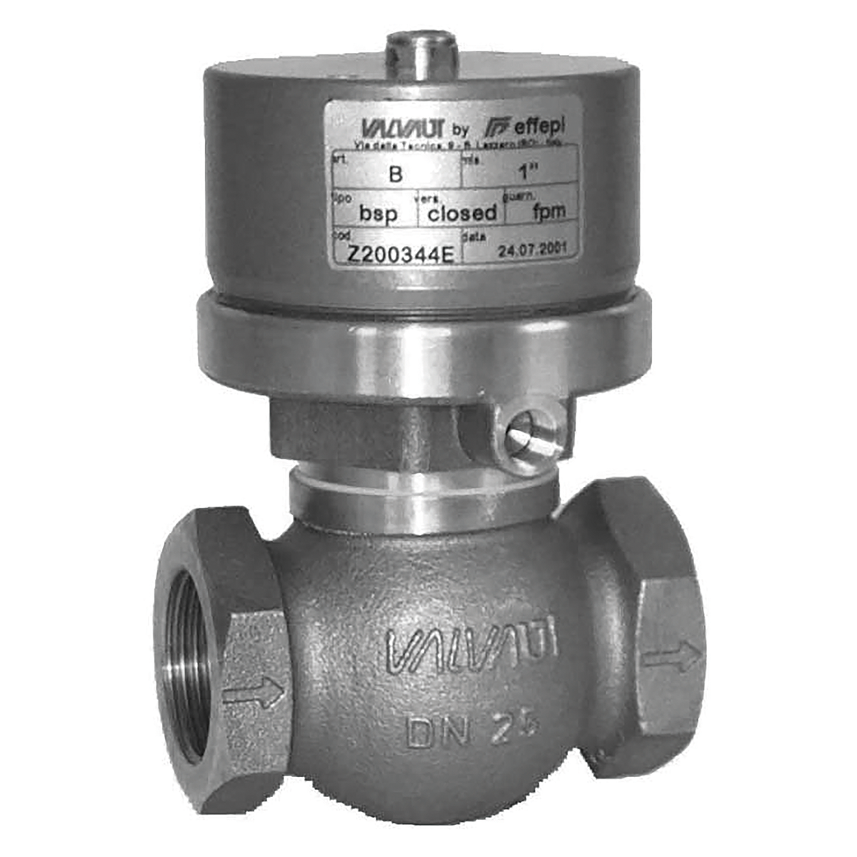 Camozzi B 1 NC - 1 BSP Brz Globe Val Nc Actuator | FluidAirFittings