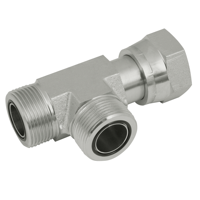 Brennan OR-9010-8-8-8 - 13/16" Orfs M/M/F Sw Run Tee — FluidAirFittings