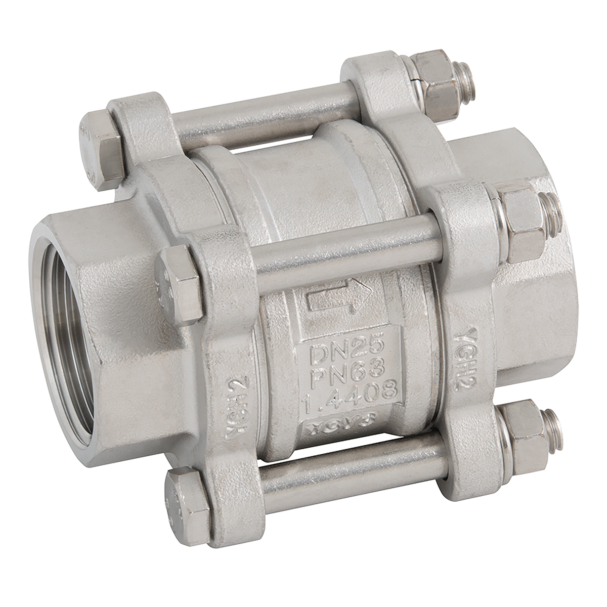 FT Pro 2" BSP SS 3PC Spring Check Valve 2026C-2 | FluidAirFittings