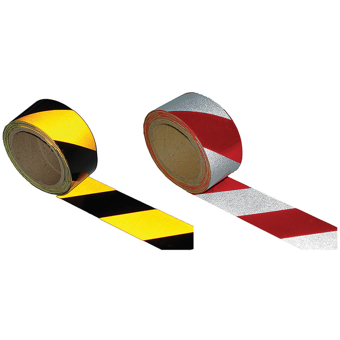 Reflective Hazard Tape Red/White 50MM X 10M REFRW50