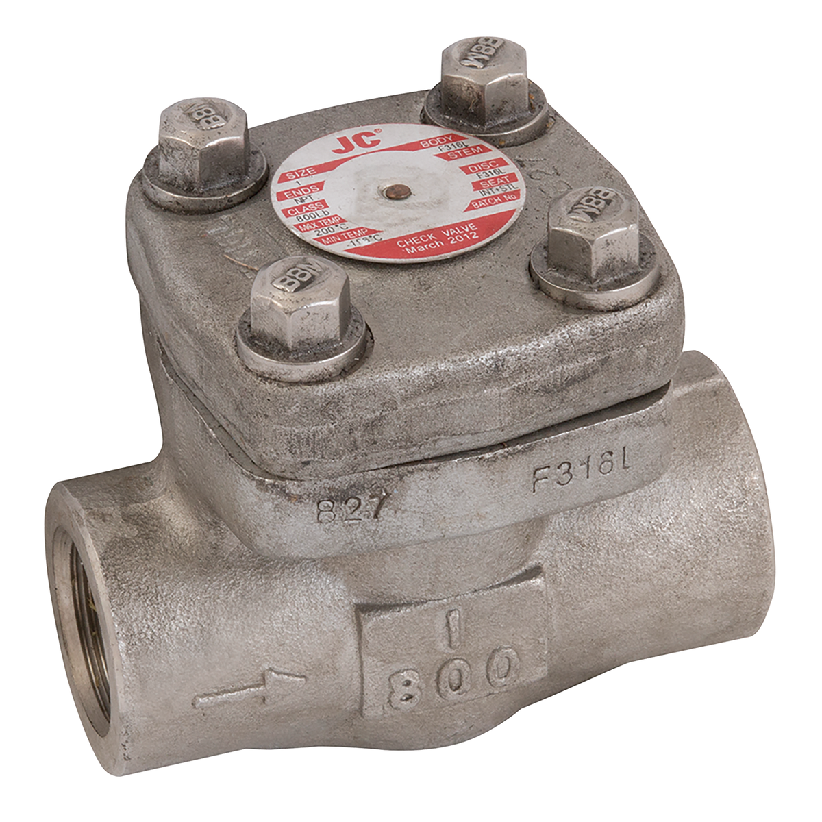 ICP Valves C800S-1S - 1" Sw #800 Piston Check Valve 316L — FluidAirFittings