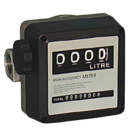 Mechanical Diesel Fuel Meter | 4 Digit Flow Meter | 1" BSP Female Ports ...
