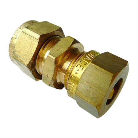 Wade Equivalent Brass Imperial To Metric Coupling 10mm Tube O/D 3/8" T