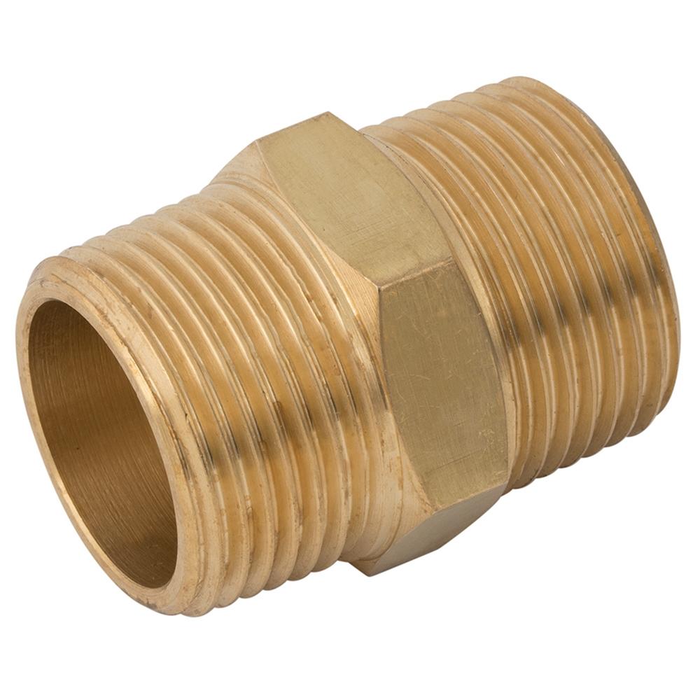Brass Equal Connector | 1" Male BSPT | EC16/16 | FluidAirFittings